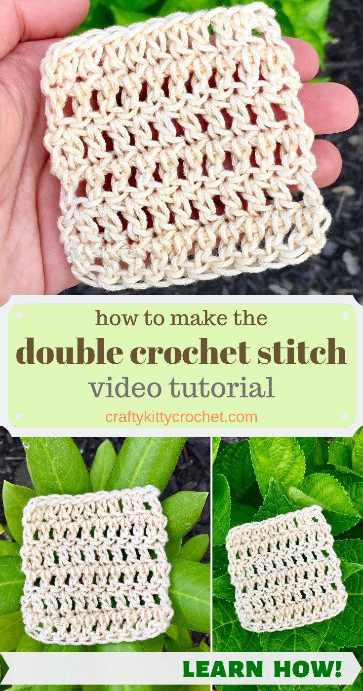 How to Make the Double Crochet Stitch - Video Tutorial ~ Crafty Kitty ...