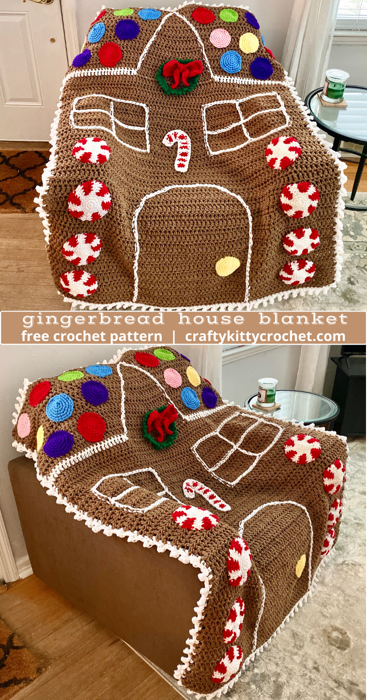 Gingerbread House Blanket - Crochet Pattern ~ Crafty Kitty Crochet