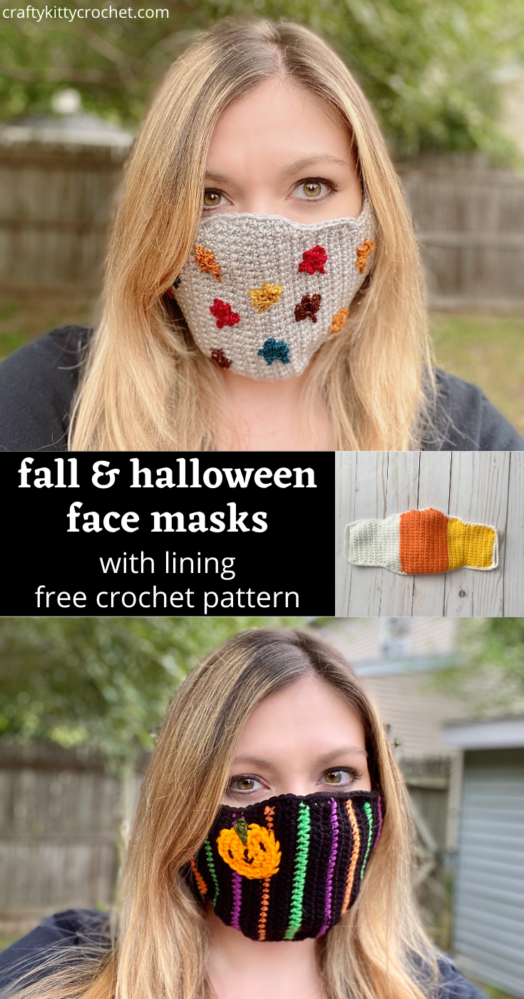 Fall & Halloween Face Masks - Crochet Pattern ~ Crafty Kitty Crochet