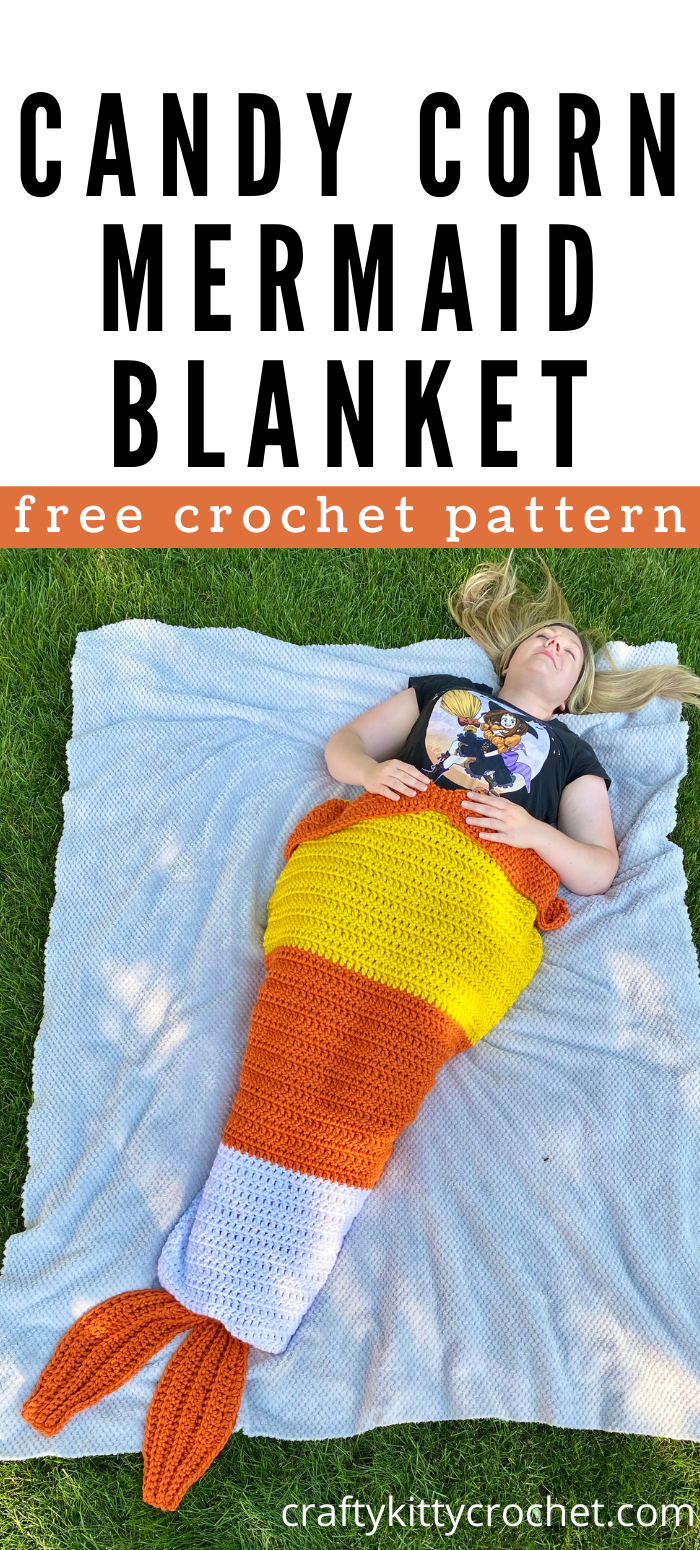Candy Corn Mermaid Tail Blanket for Adults - Crochet Pattern ~ Crafty ...
