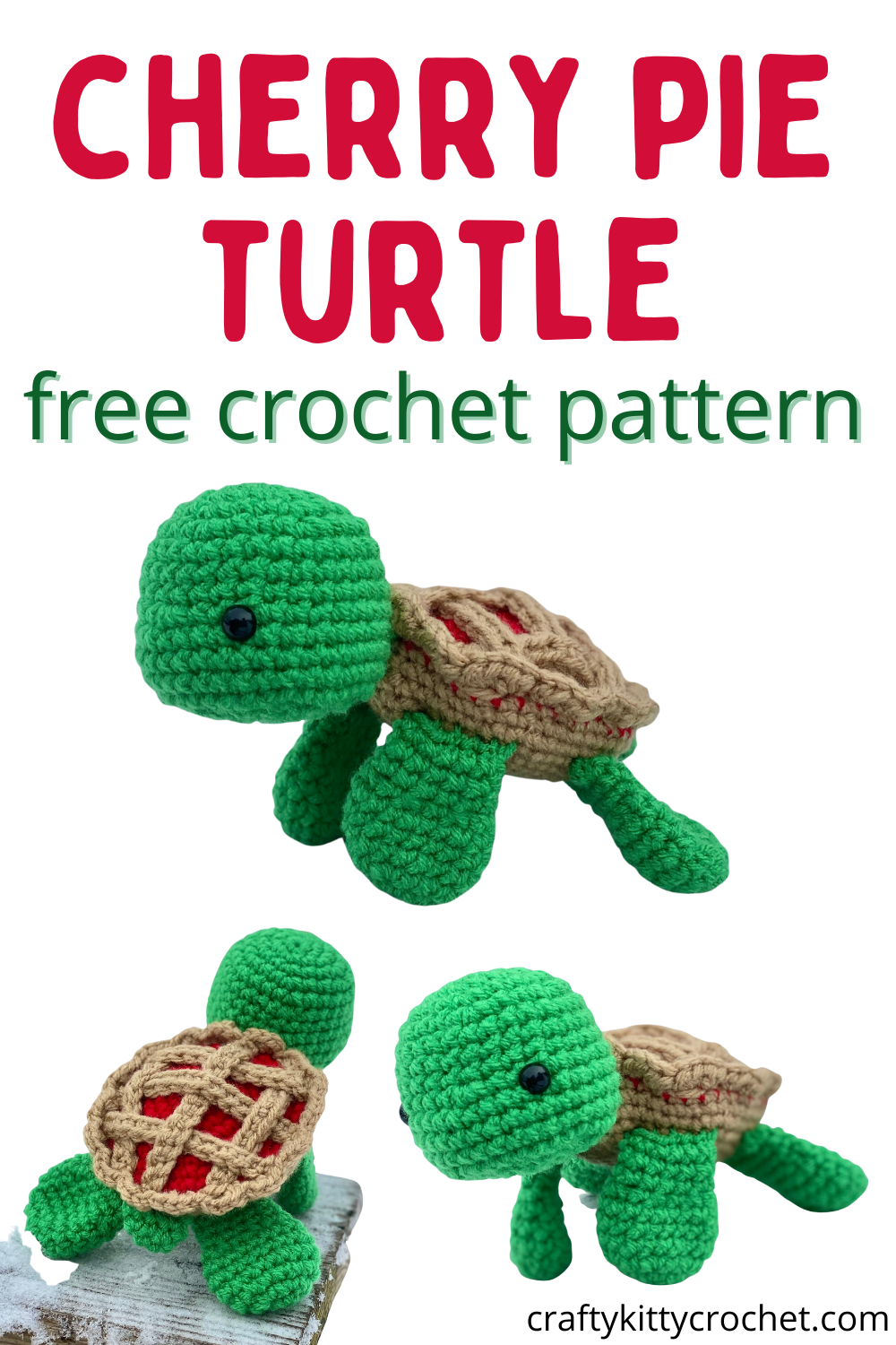 Amigurumi Cherry Pie Turtle - Crochet Pattern ~ Crafty Kitty Crochet