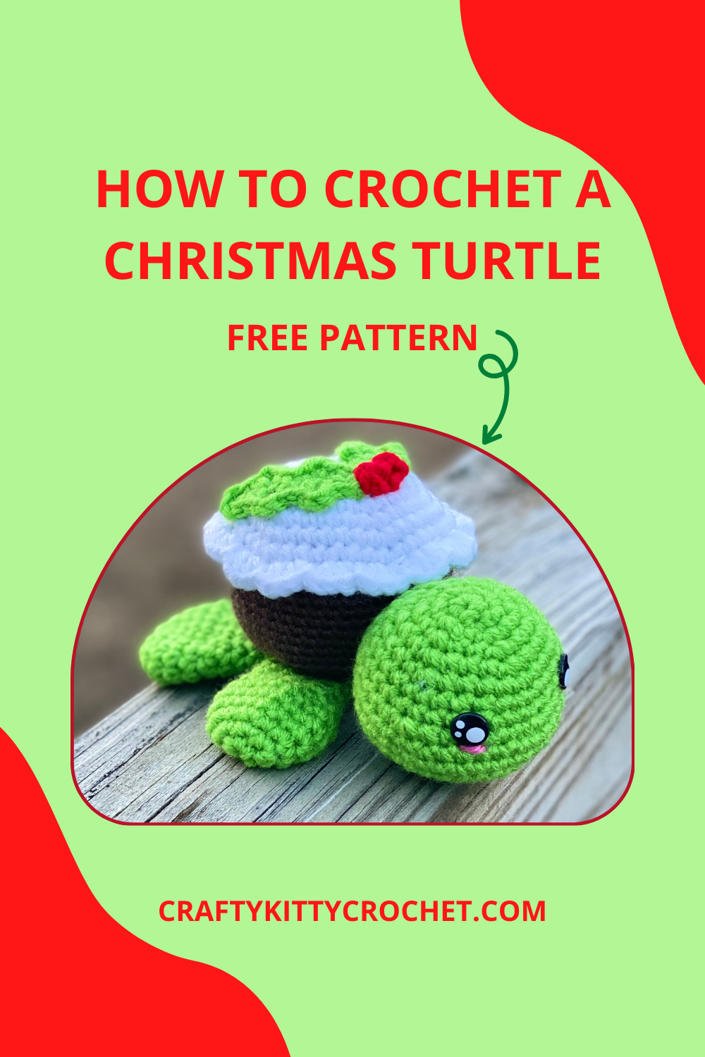 Amigurumi Christmas Pudding Turtle - Crochet Pattern ~ Crafty Kitty Crochet