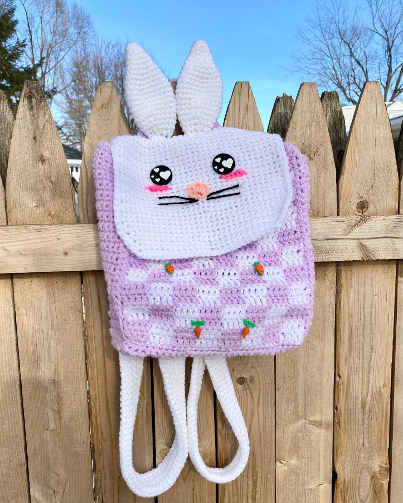 Gingham Bunny Backpack - Crochet Pattern ~ Crafty Kitty Crochet