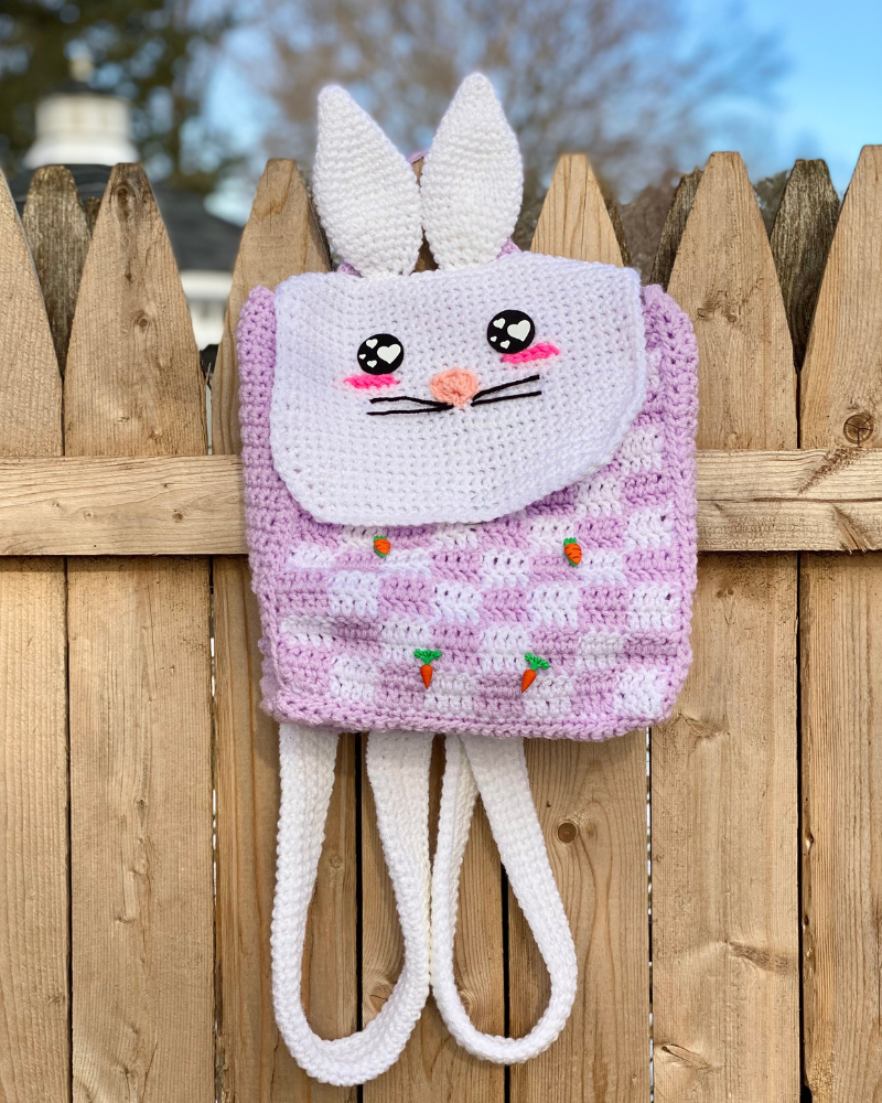 Gingham Bunny Backpack - Crochet Pattern ~ Crafty Kitty Crochet